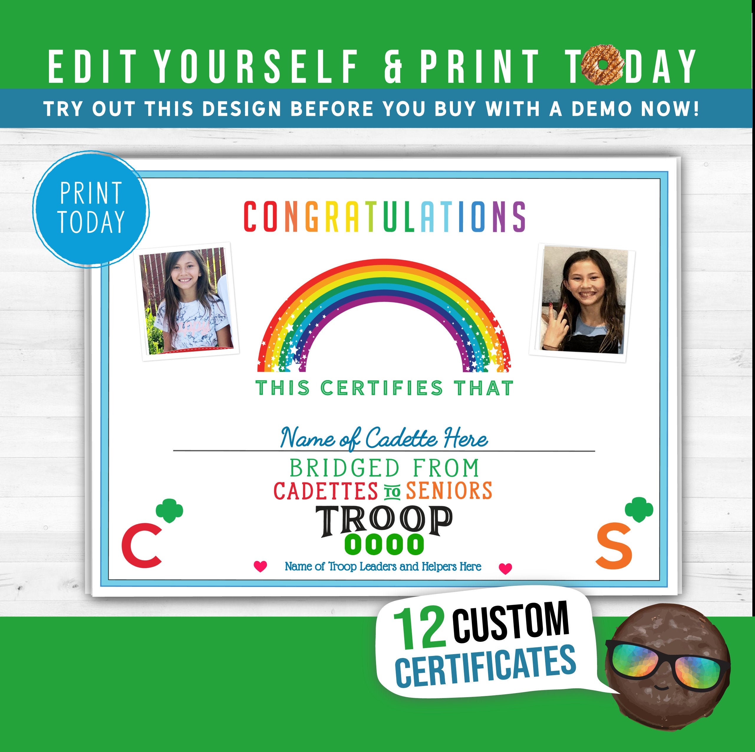Girl Scout Bridge Ceremony Certificate Printables End of the Year ...