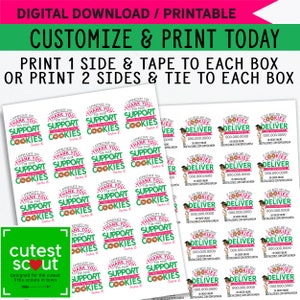 Girl Scout Cookie THANK You Tags (new LBB), Add QR Code, Adorable ...