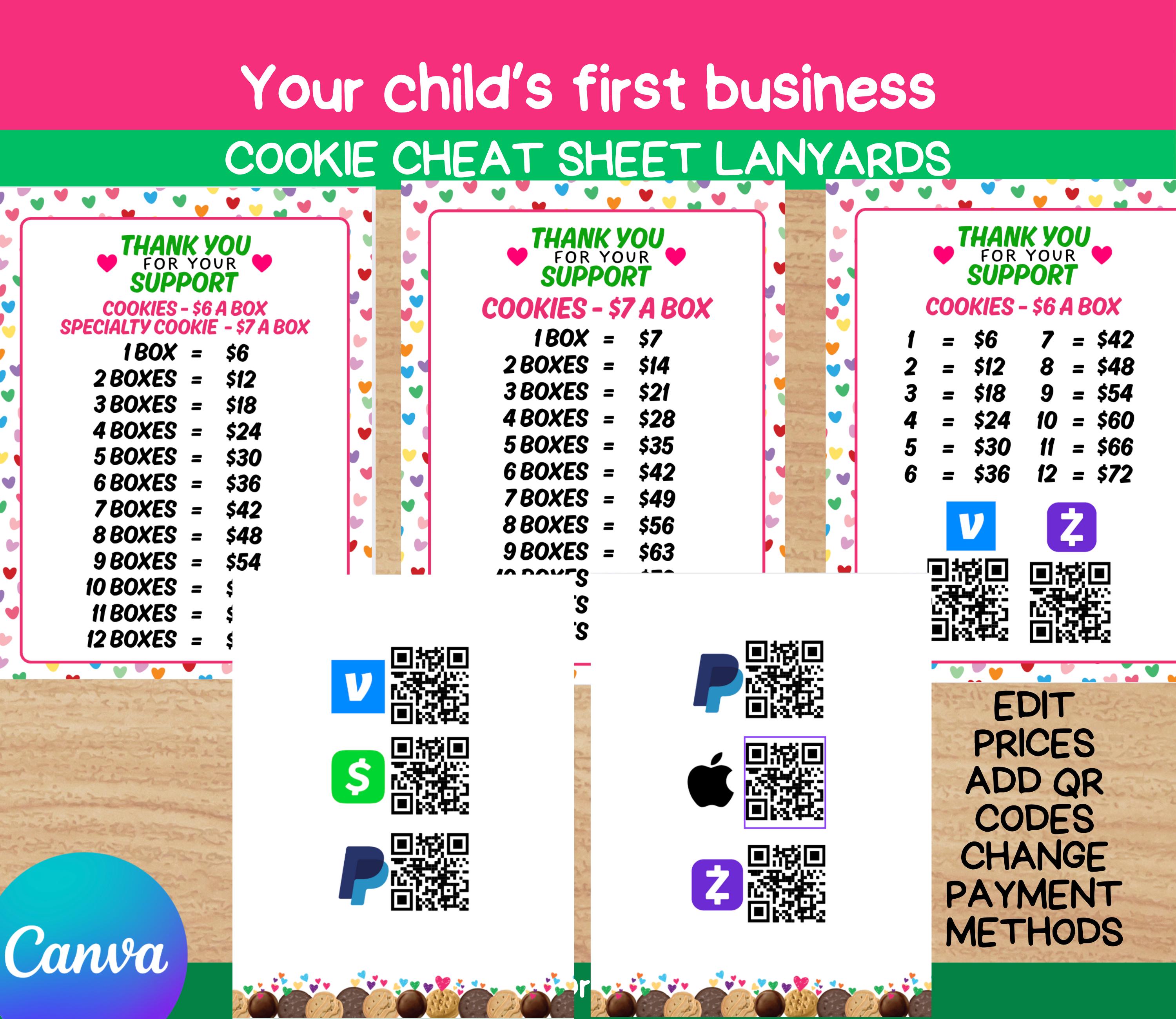 Cookie Cheatsheet Lanyard Abc and Lbb Included, EDIT WITH CANVA ...