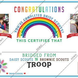 Girl Scout Bridge Ceremony Daisy to Brownie Certificate Printables, Add ...