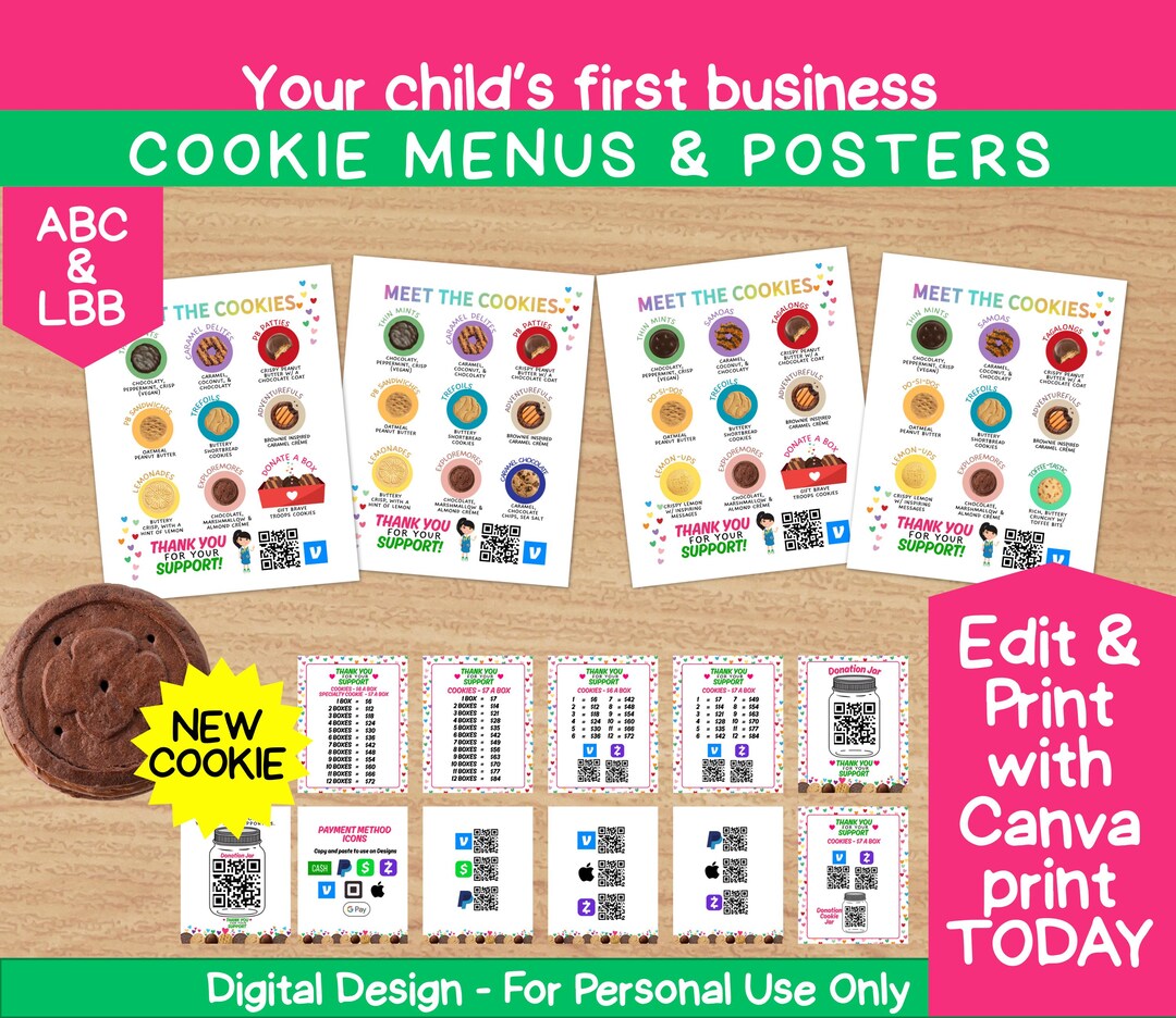 Scout Cookie Sign: Custom QR Code Menu & Poster (digital Download) Abc ...