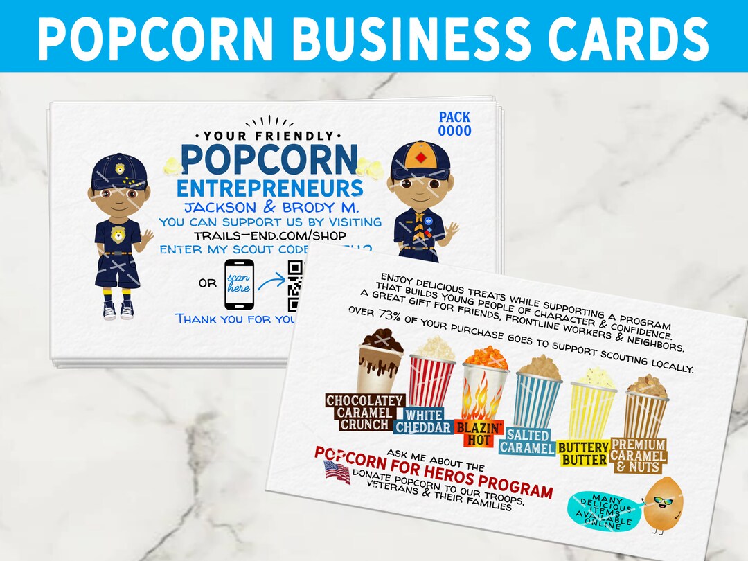 Cub Scout Popcorn VISITENKARTEN Digitaler Download QR-Code ...