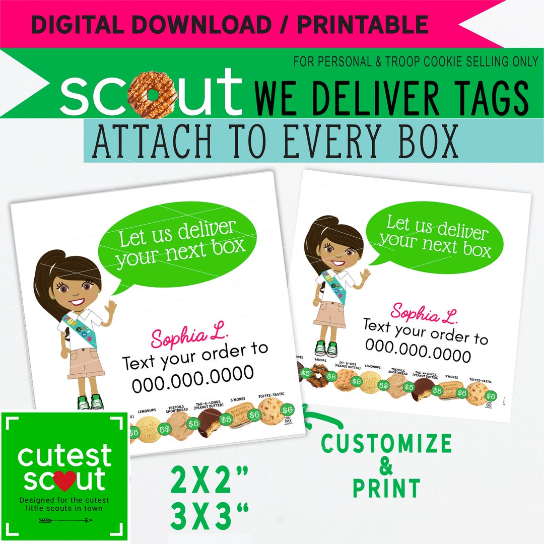 2024 Girl Scout Cookie Box Tags LBB Cookies Attach to Every Box for ...