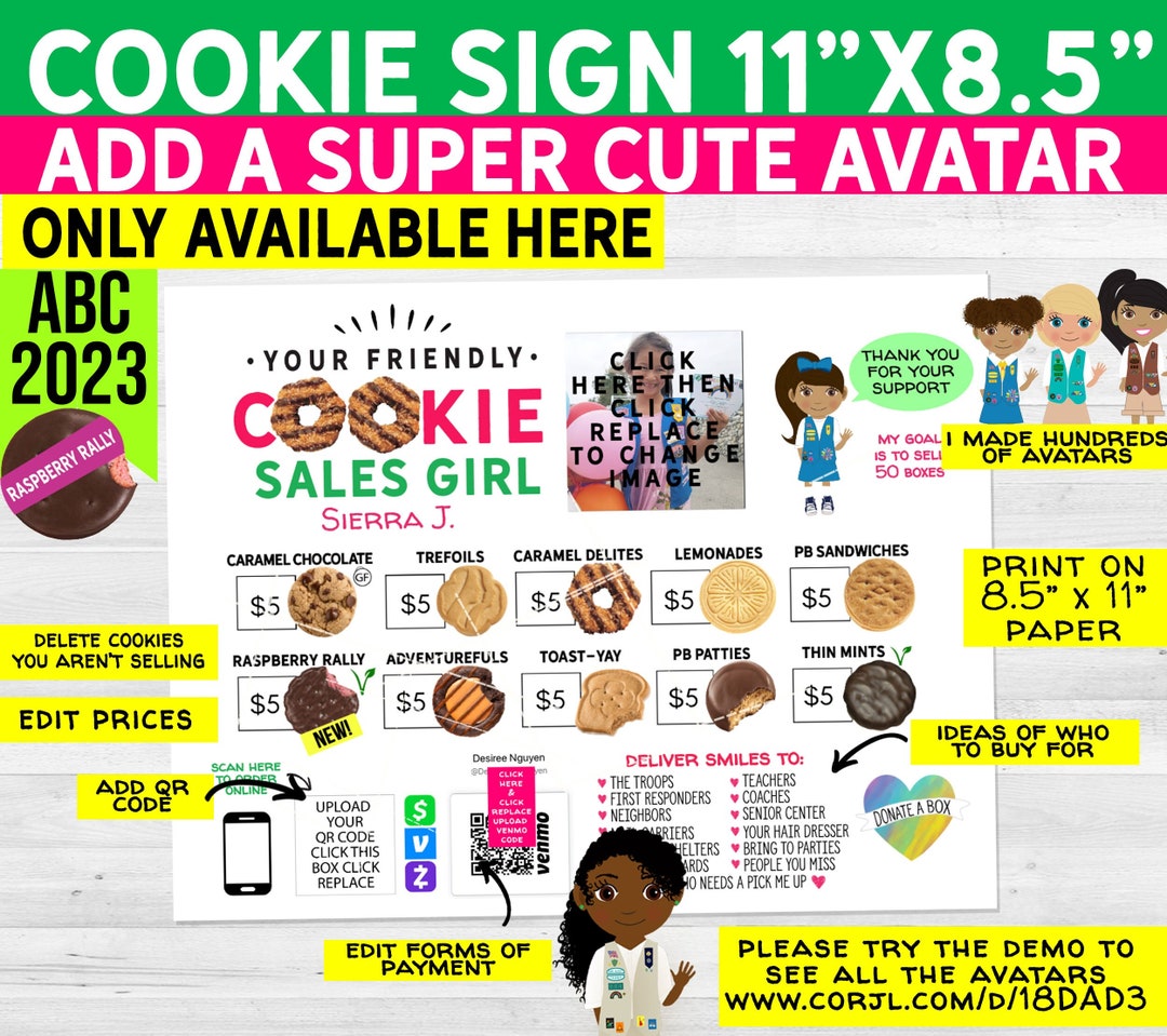 Girl Scout Cookie 2023 Abc Printable 11x8 1 2 Etsy Canada