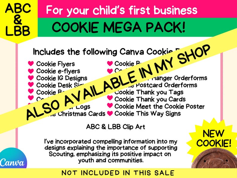 Cookie Cheatsheet Lanyard Abc and Lbb Included, EDIT WITH CANVA ...