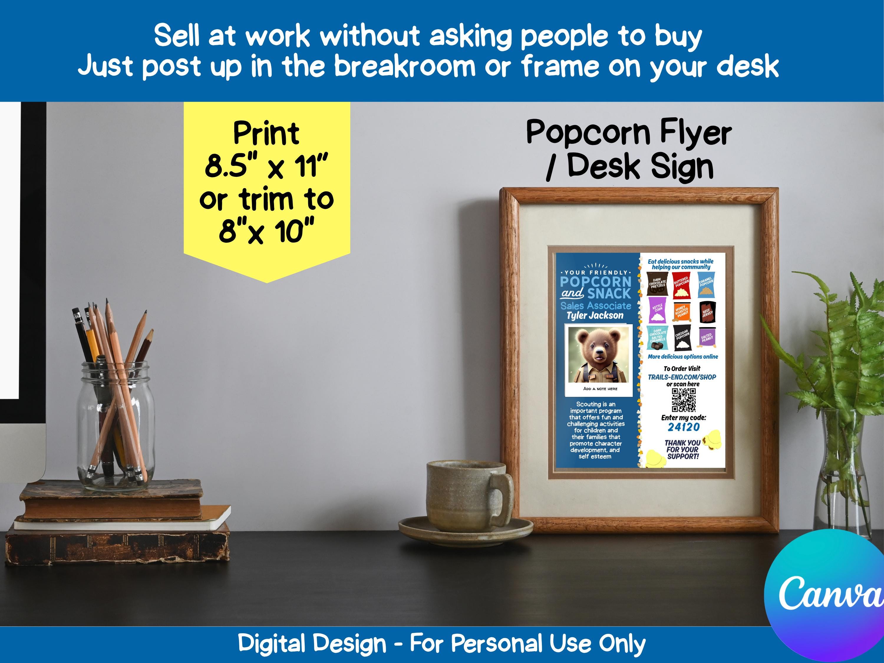Popcorn MEGA PACK Template: Edit in Canva, Add Photo & QR Code (digital ...
