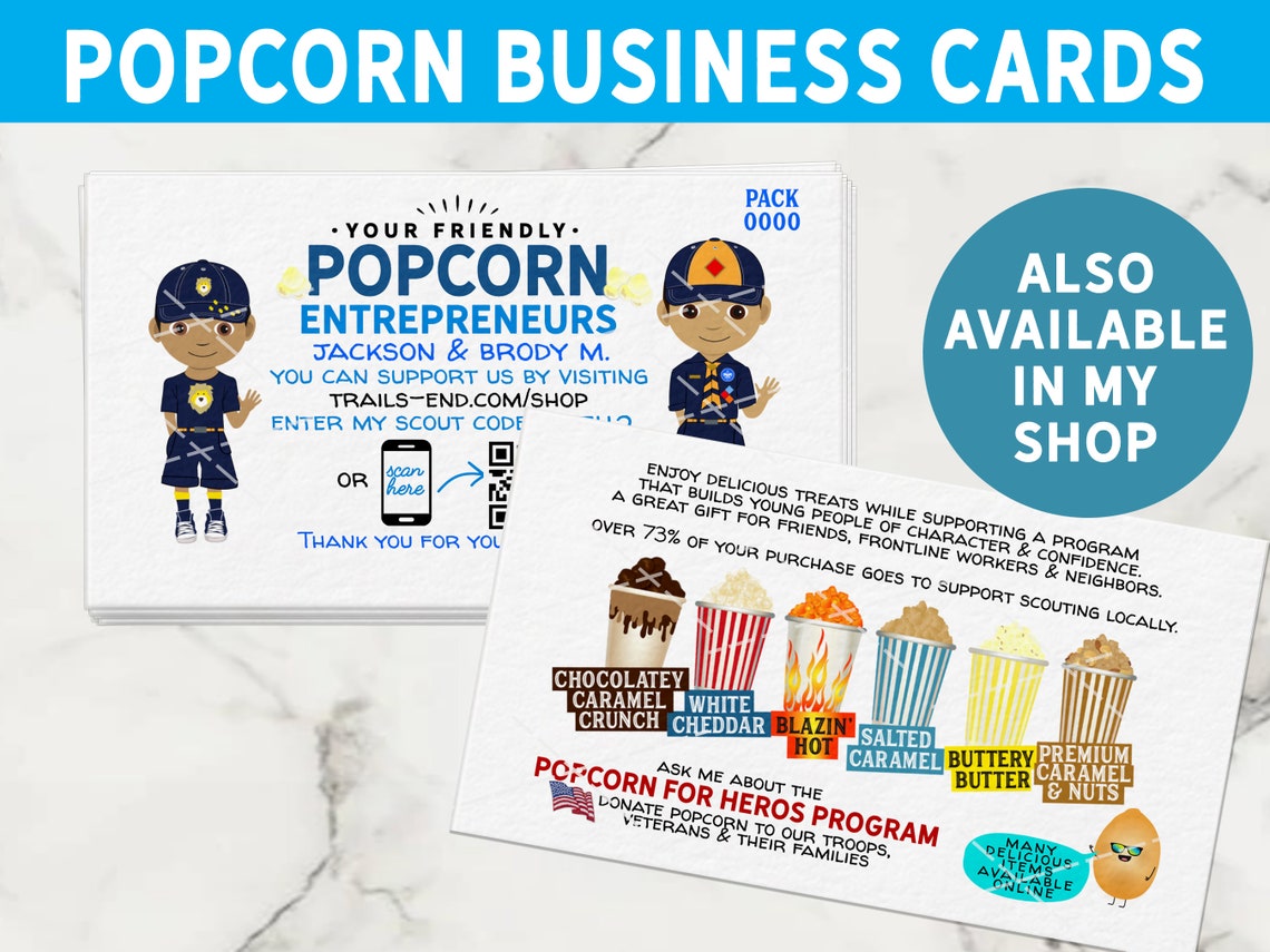 Cub Scout Popcorn Postcards 12 PACK Edit & Print From Home - Etsy