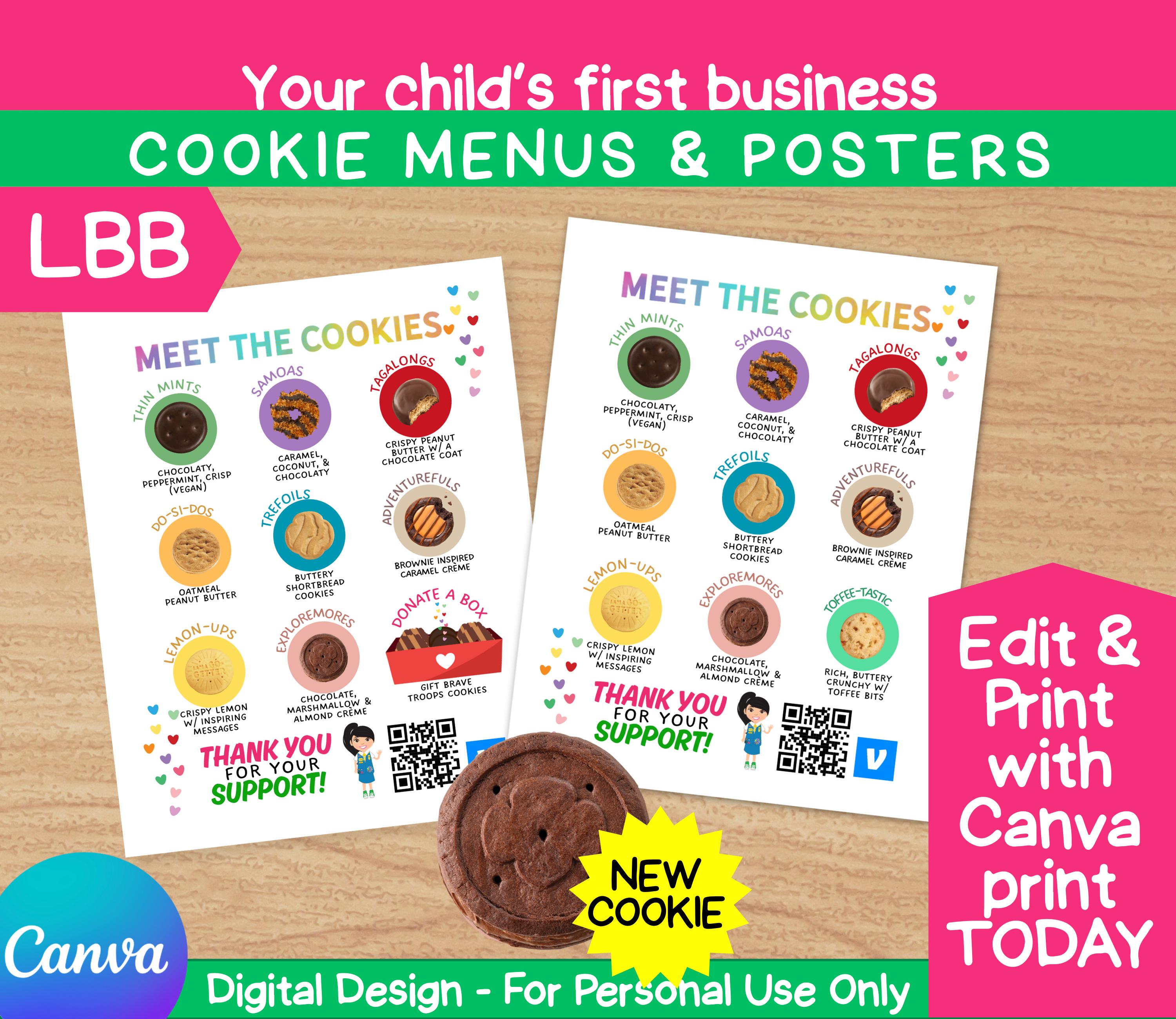 Scout Cookie Menu Card Template: Editable Printable (digital Download ...