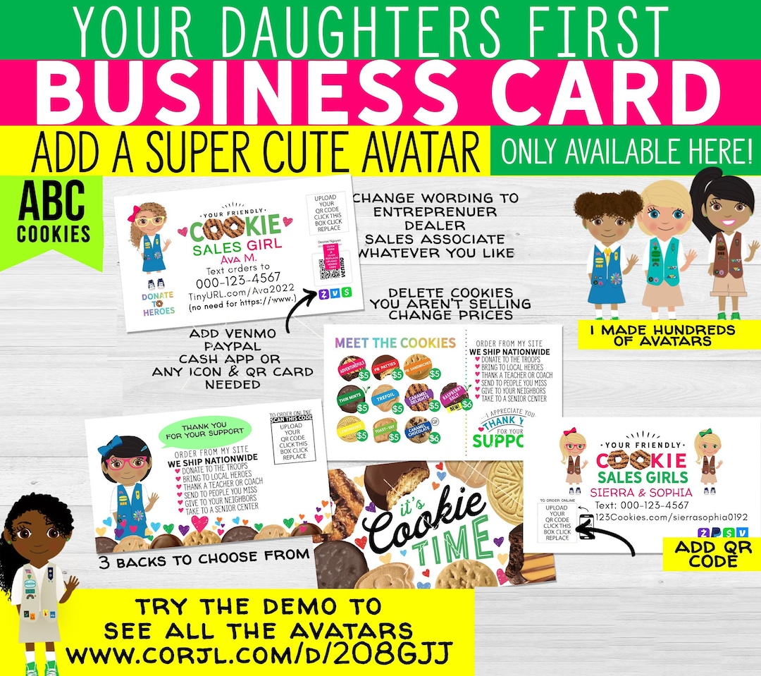 Girl Scout Cookie Business Cards. ABC New Cutest Cards Ever. DIY ...