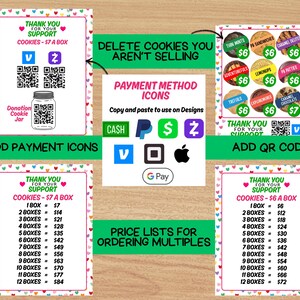 Scout Cookie Booth Signs: Payment & Donation QR Codes (digital Download ...