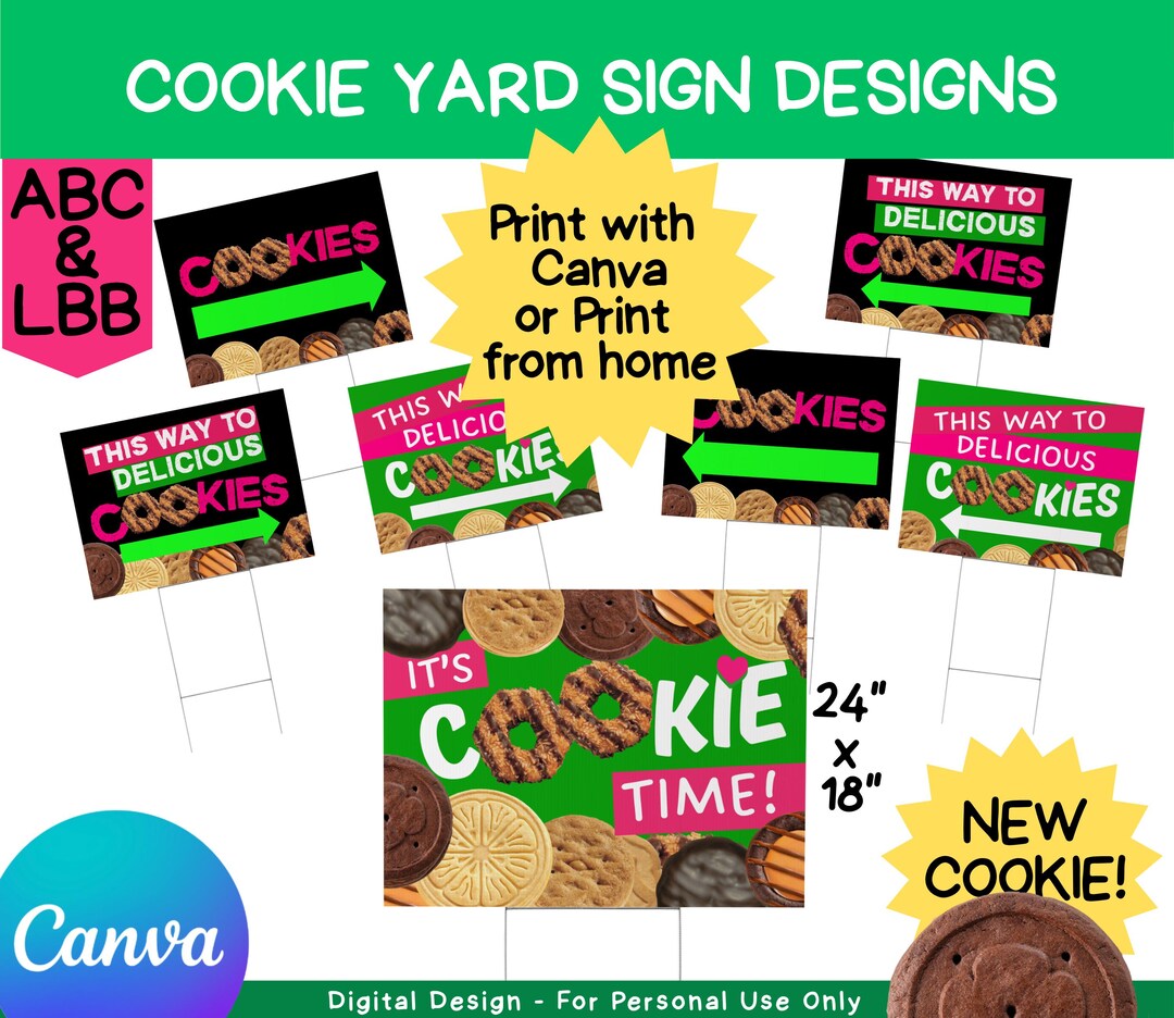 Scout Cookie Lawn Signs: LBB & ABC Cookies, 24" X 18" Edit and Print ...