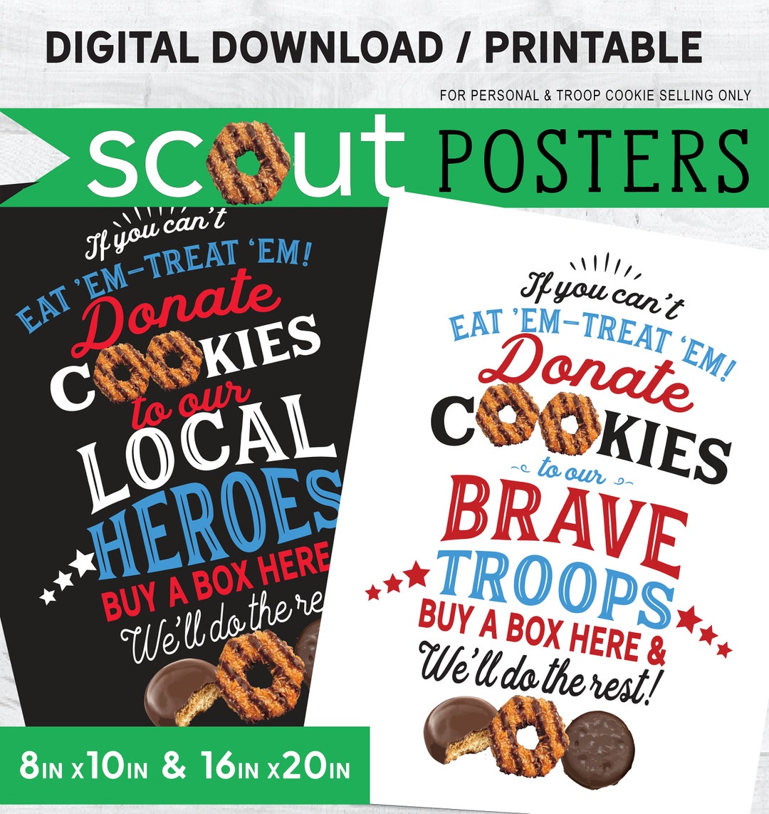 Scout Cookie Donation Poster: Local Heroes, Brave Troops (digital ...
