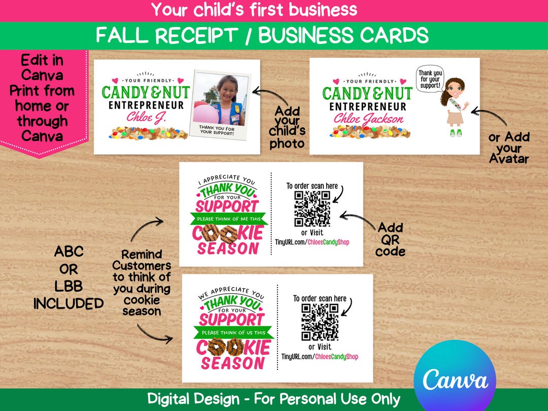 Scout Fall Product Thank You Cards: Business Card Size (DIY Printable ...