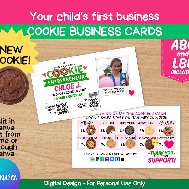 Girl Scout Cookie Business Card - Etsy