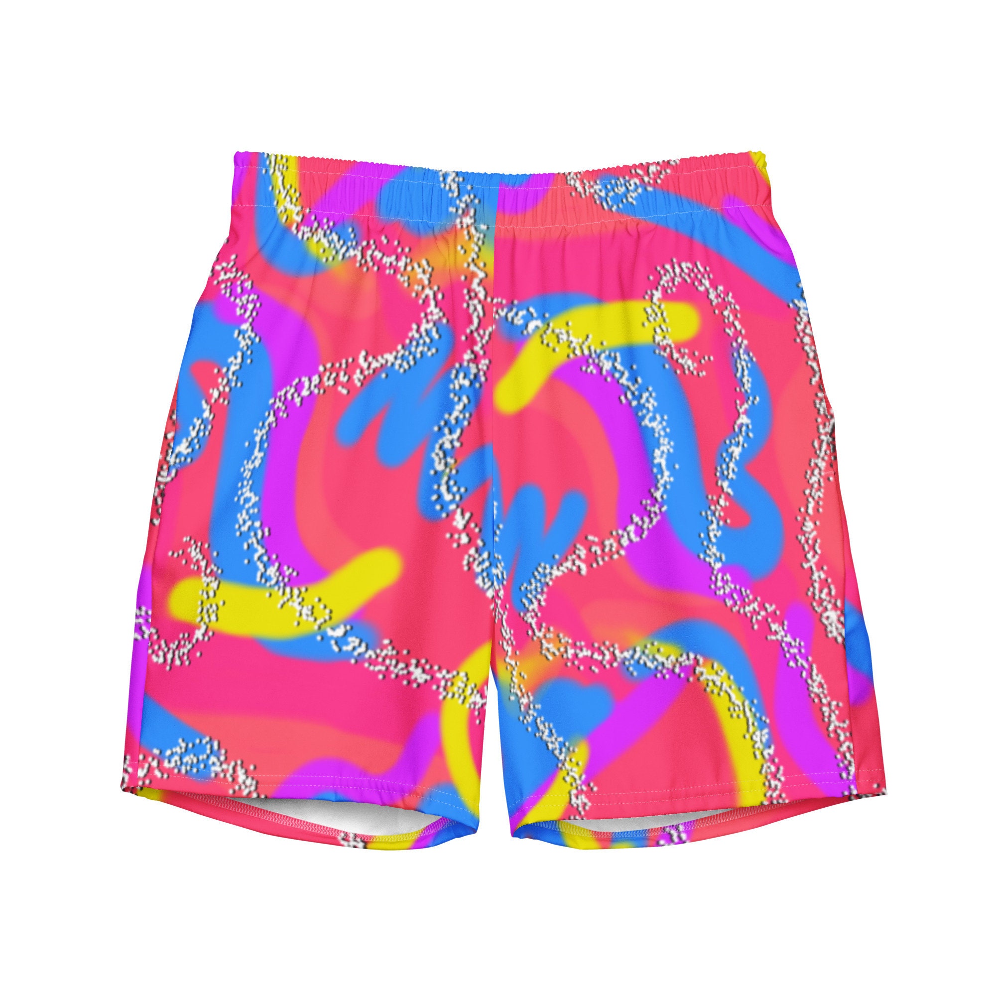 Retro 90's Malibu Beach Men's Swim Trunks Neon Shorts - Etsy
