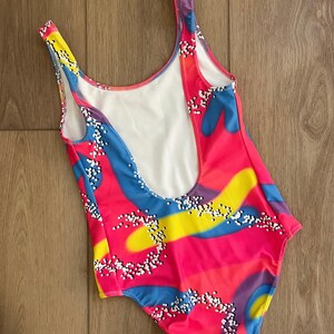 One-piece 80s Malibu Swimsuit, Neon Roller Skating Bathing Suit - Etsy