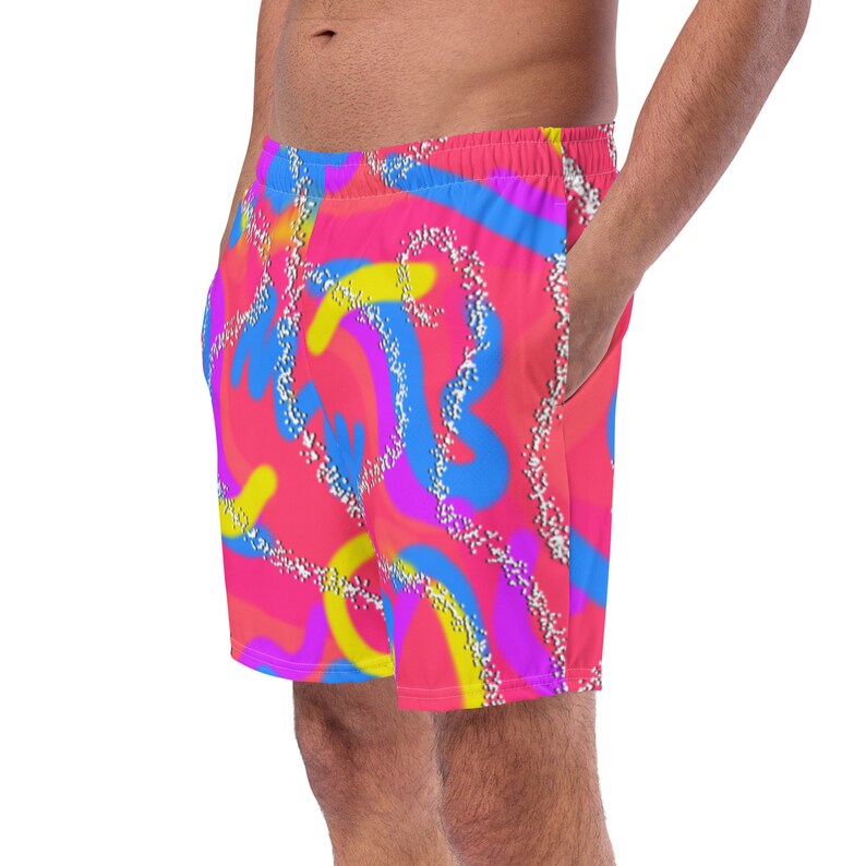 Retro 90's Malibu Beach Men's Swim Trunks Neon Shorts - Etsy