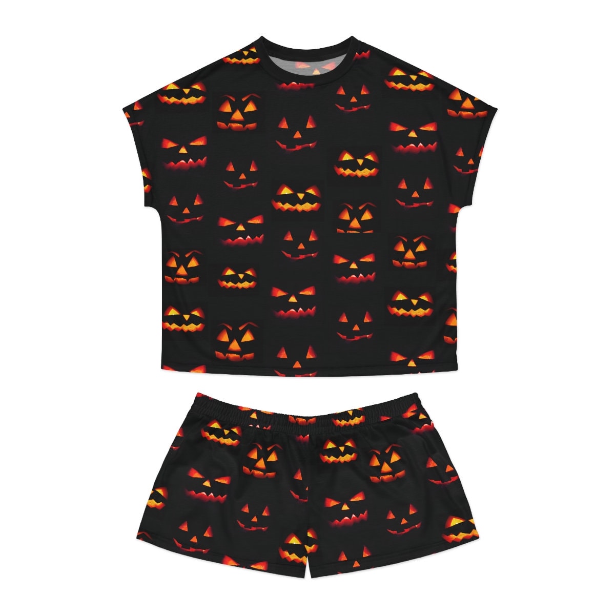 Women's Jack-o-lantern Pumpkin Shorts Pajamas, Halloween Pyjamas, Gift ...
