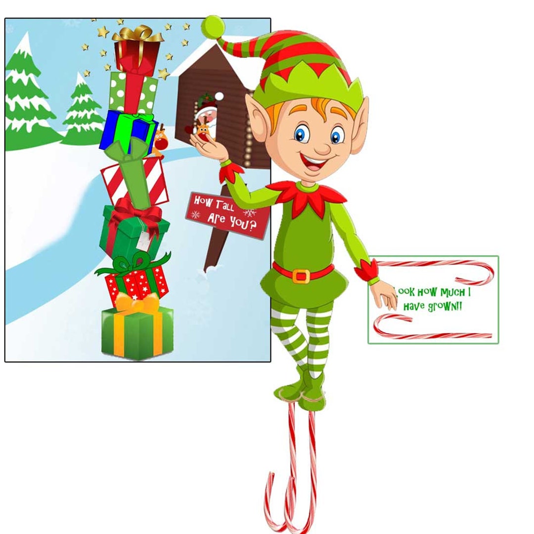 Christmas Elf Growth Chart Prop / Elf Activity / Everything Needed ...