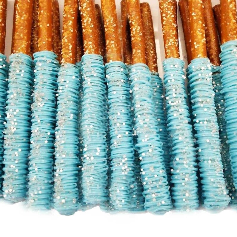 Blue Chocolate Covered Pretzel Rods / Favors Perfect for - Etsy