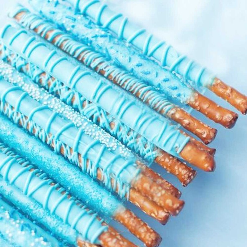 Blue Chocolate Covered Pretzel Rods / Favors Perfect for - Etsy