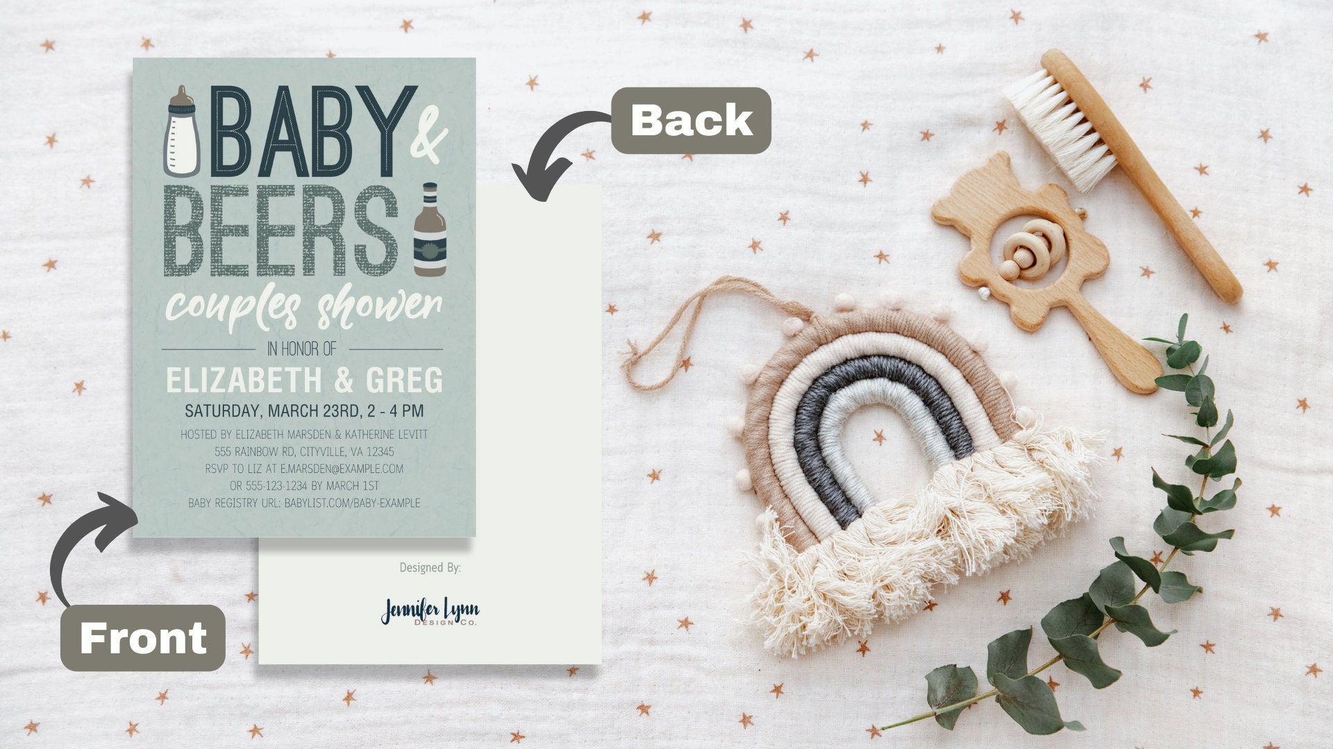 Baby & Beers Couples Baby Shower Invite | Coed Baby Shower Evite | BBQ ...