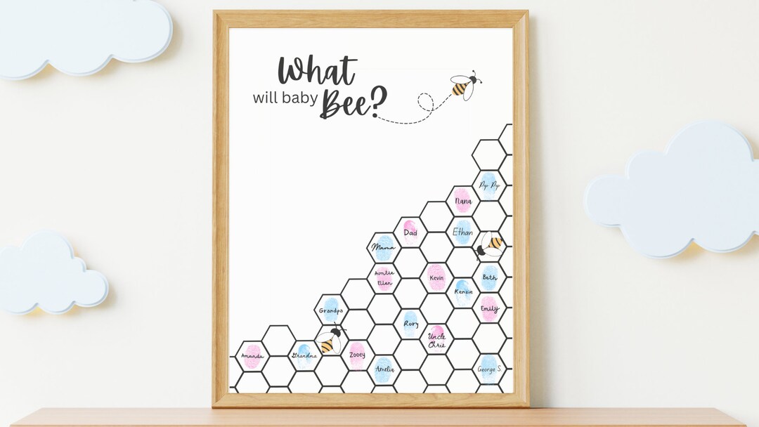 Gender Reveal Vote Printable Fingerprint Tree Instant Download Cast ...