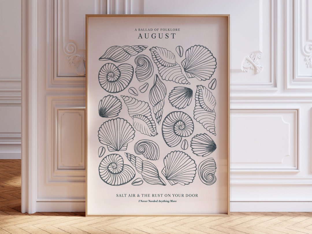 Salt Air Seashell Art Print: August Folklore Coastal Decor (digital ...