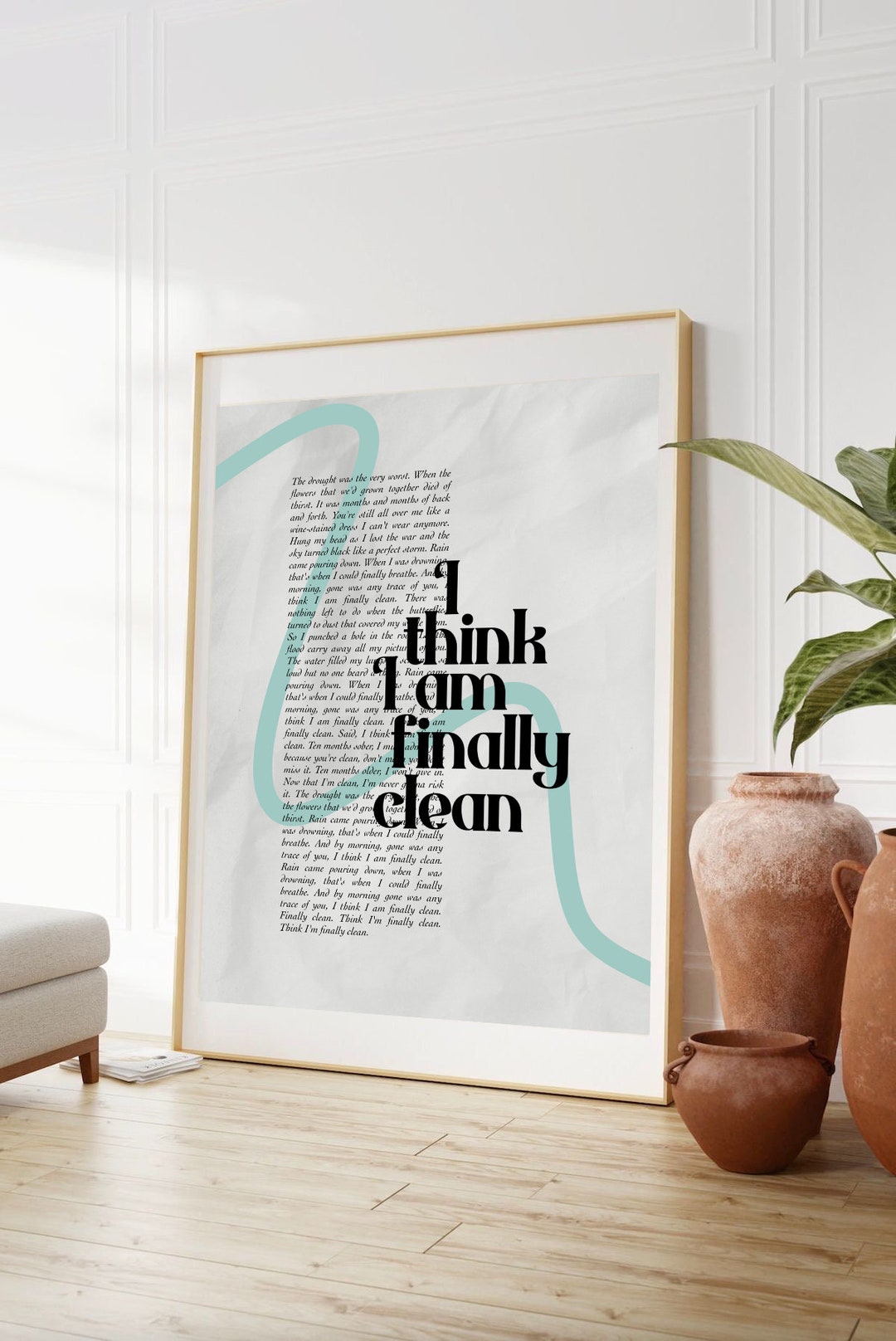 Clean | I Think I Am Finally Clean | Taylor Digital Print - Etsy
