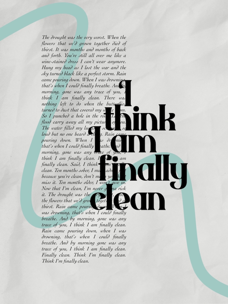 Clean | I Think I Am Finally Clean | Taylor Digital Print - Etsy