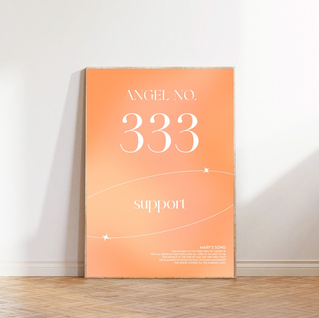 Angel Number 333 Print: Taylor Swift Mary's Song Lyrics (digital ...