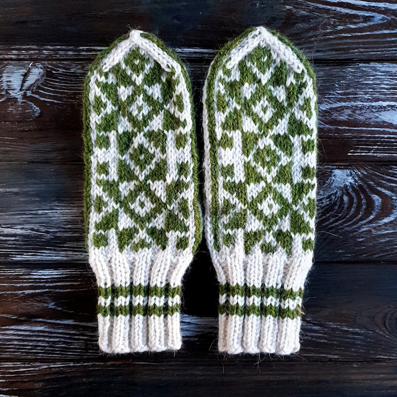 Fair Isle Mittens - Etsy