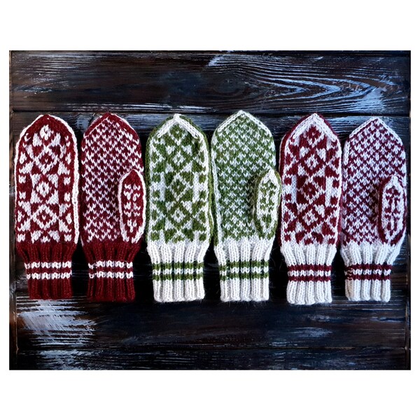 Fair Isle Mittens - Etsy