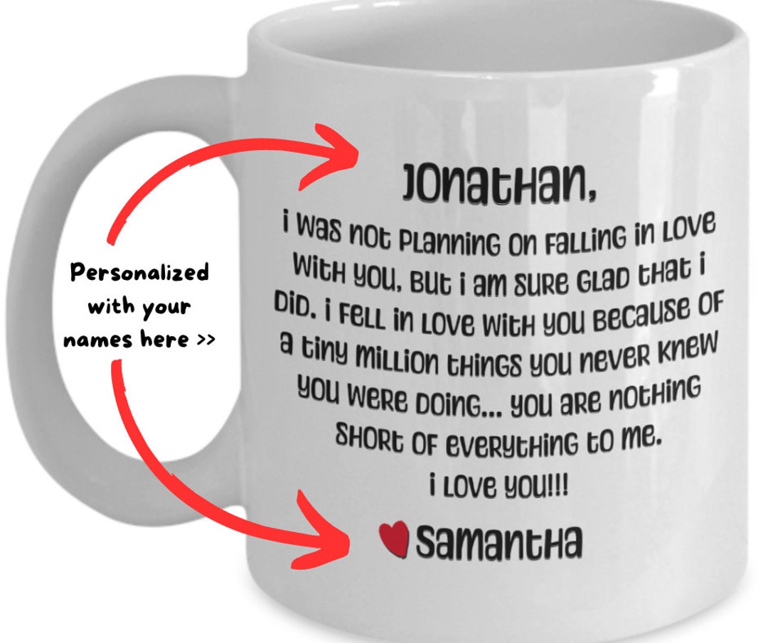 Personalized Love Message Coffee Mug Custom Name Romantic Quote Mug ...
