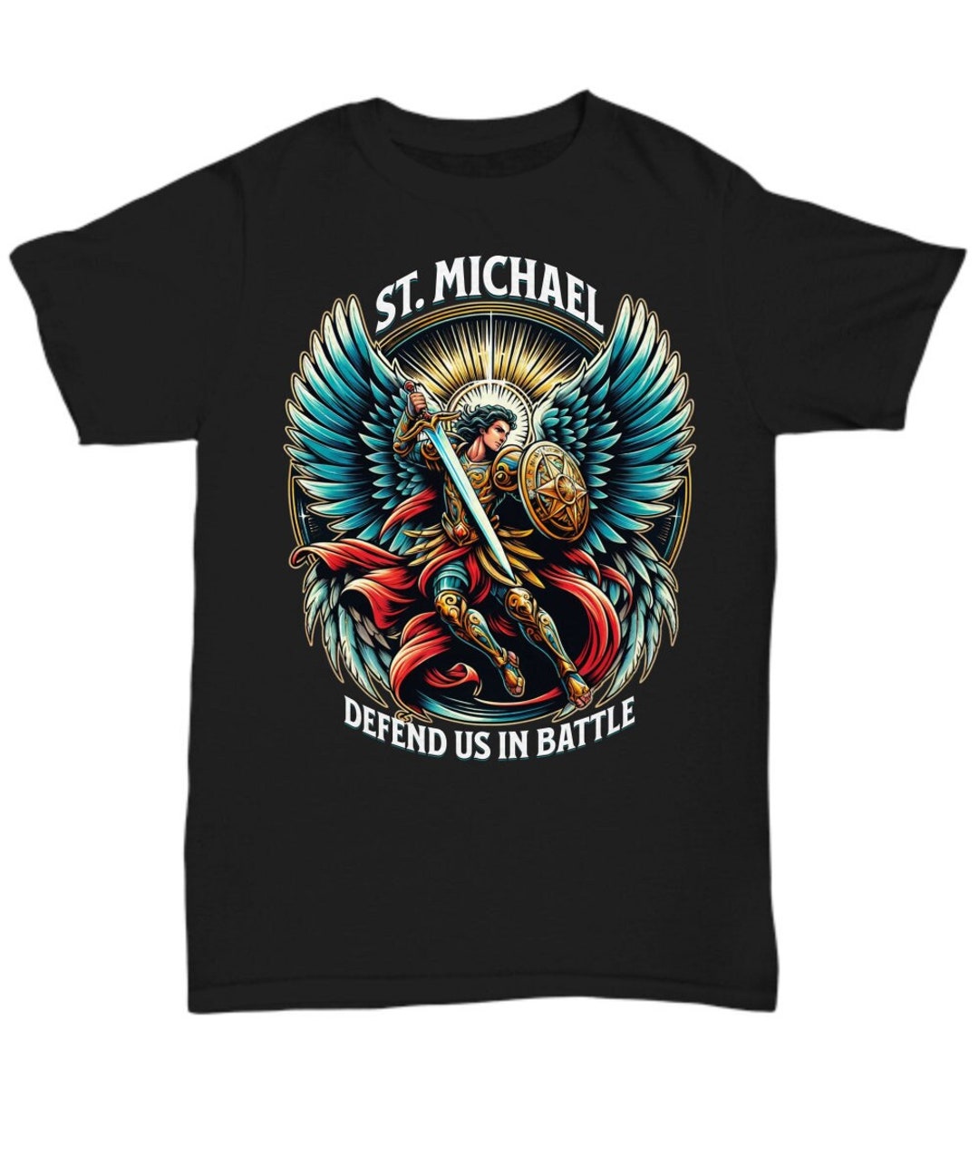 Saint Michael Defend Us in Battle Shirt, St. Michael, Archangel Michael ...