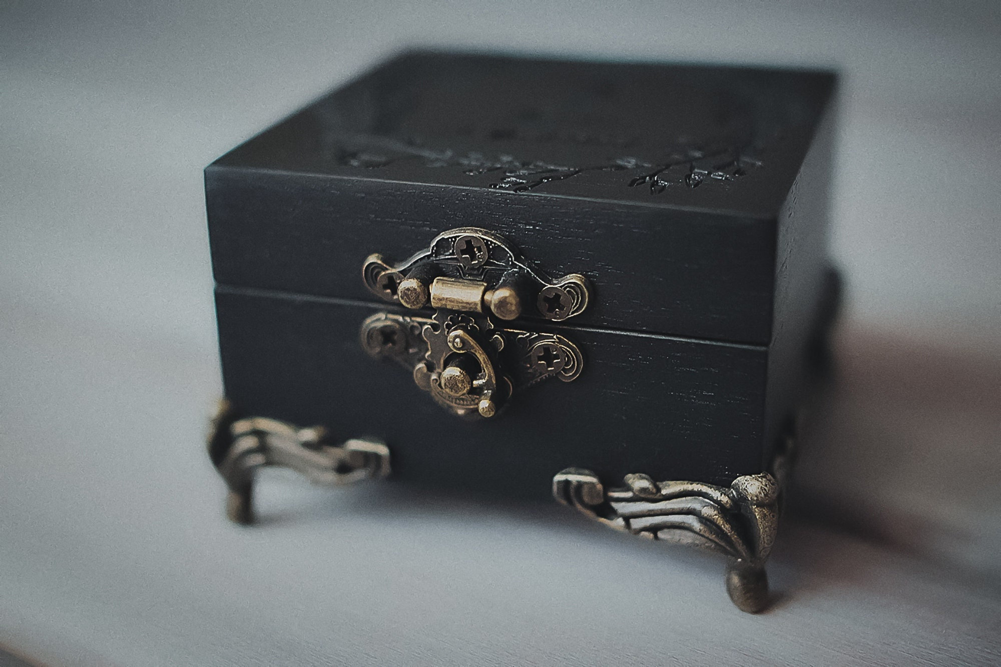 Black Ring Box Gothic Ring Box Ring Box for Wedding - Etsy