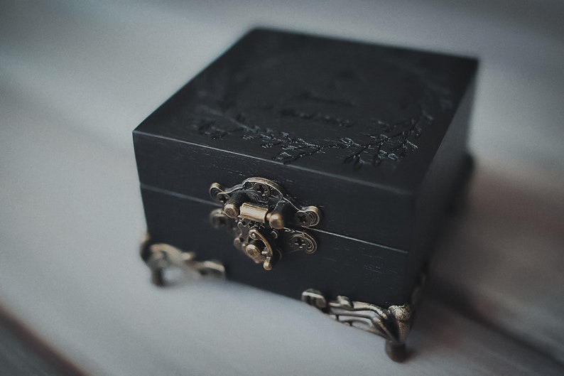 Black Ring Box Gothic Ring Box Ring Box for Wedding - Etsy
