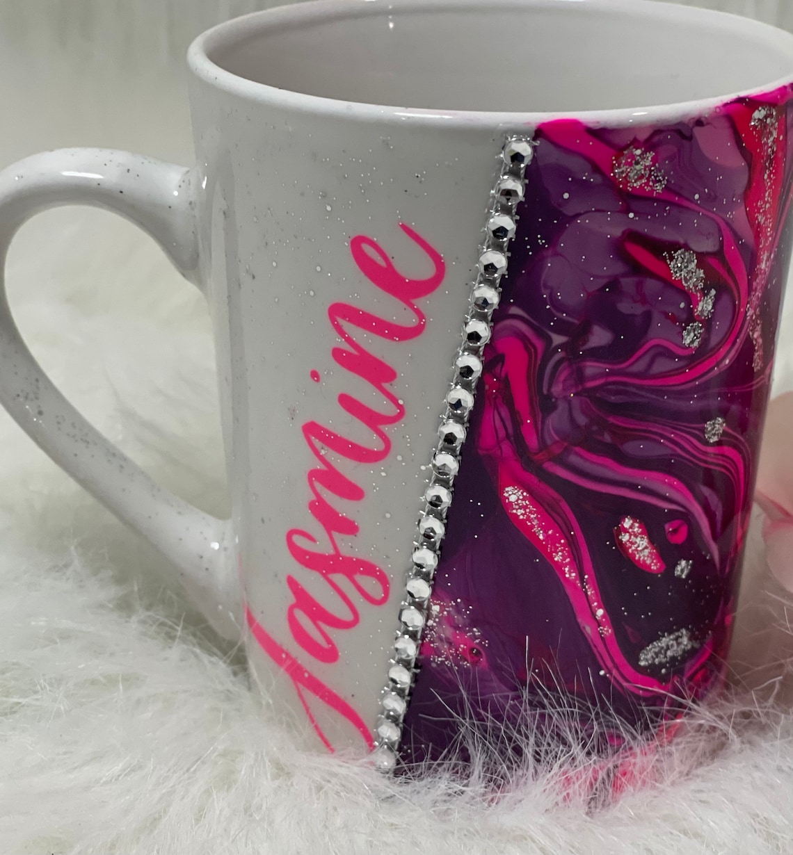 Personalized Bling Marble Coffee Mug, Hydro Dipped Coffee Mug ...