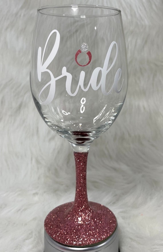 Bride Glitter Wine Glass Bachelorette Party Bridal Shower - Etsy