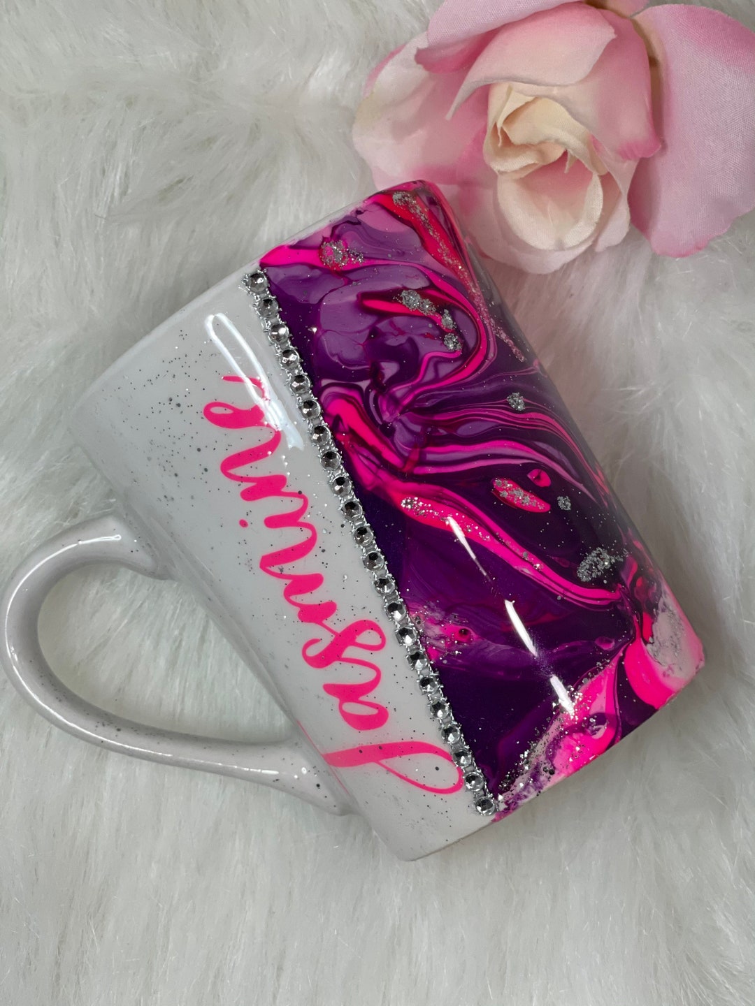 Personalized Bling Marble Coffee Mug, Hydro Dipped Coffee Mug ...