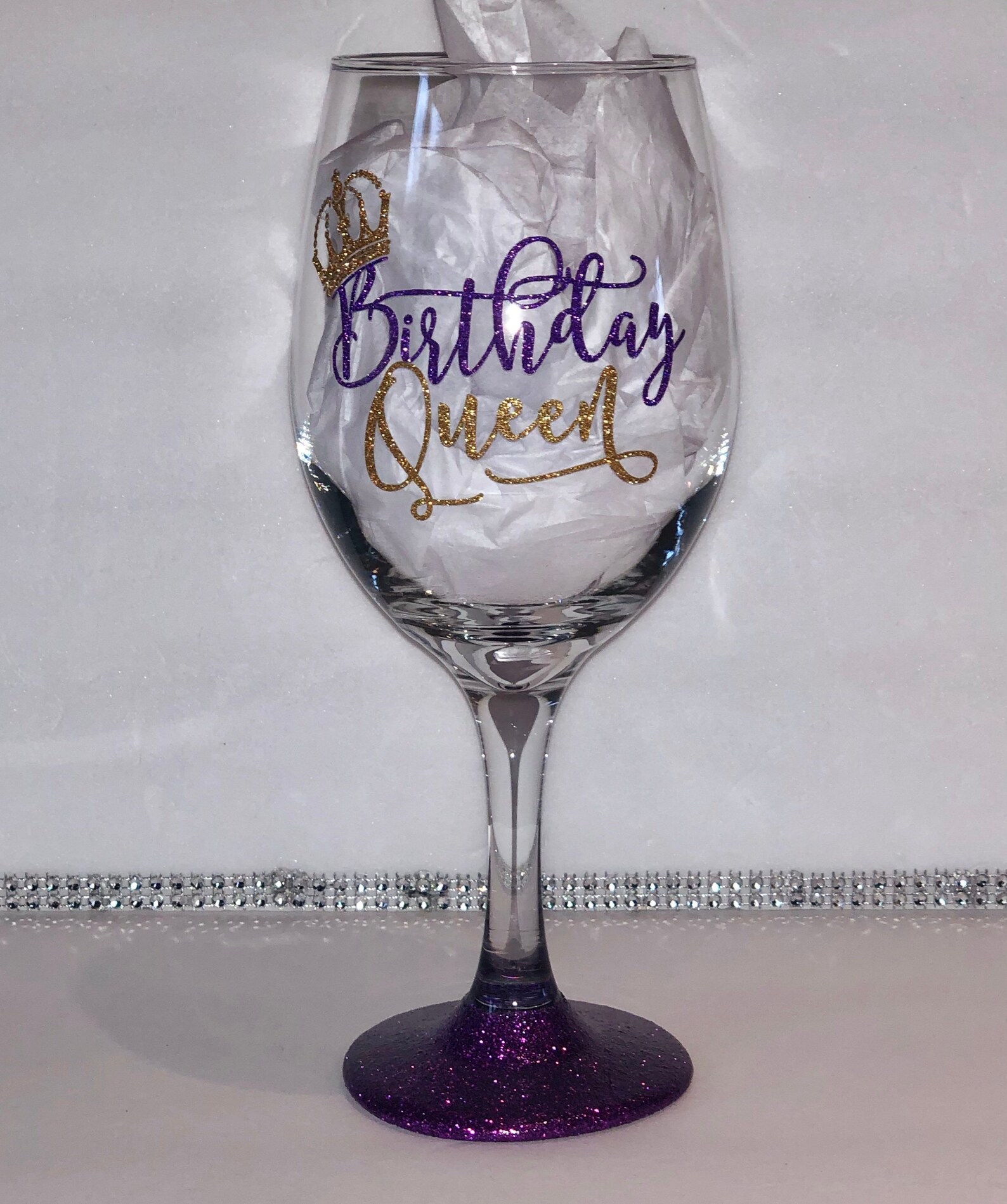 Birthday Queen Wine Glass Personalized Wine Glass Fun Etsy