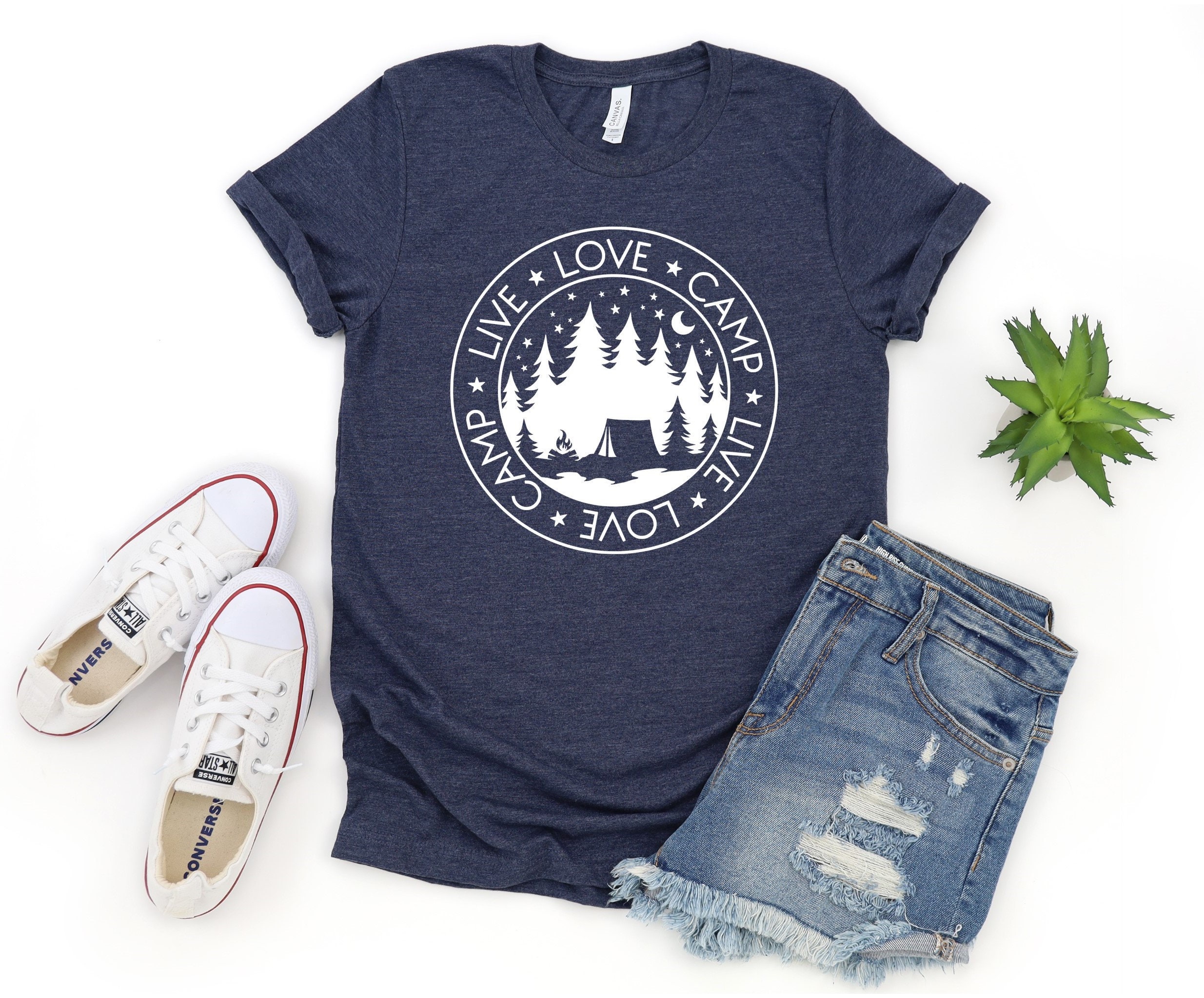 Camping T-Shirt Live Love Camp Camp Life Shirt Happy | Etsy