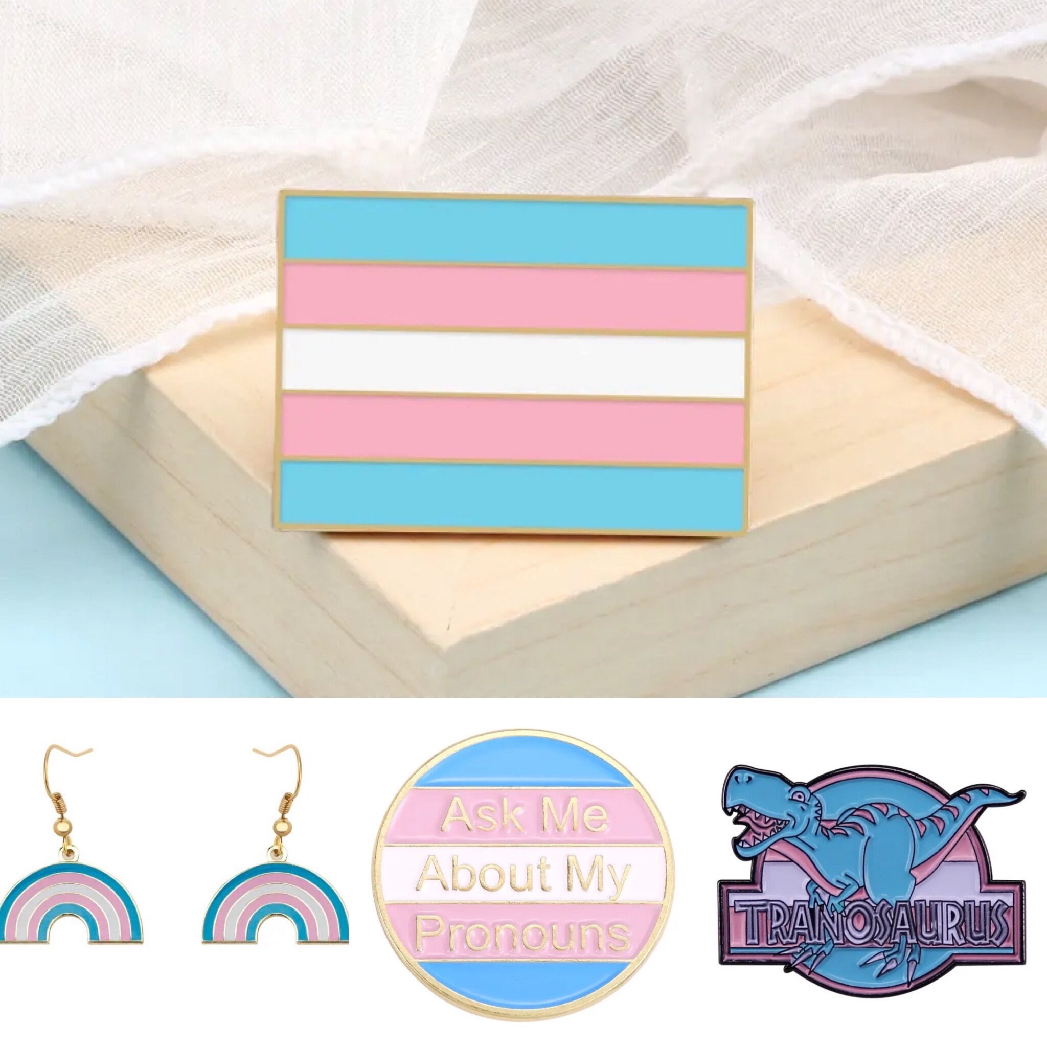 Transgender Pins And Earrings Transgender Brooch Transgender Button