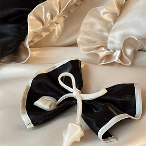 Gothic Coquette Cotton Bedding Set A29 Black Ruffle Bow Duvet Cover ...