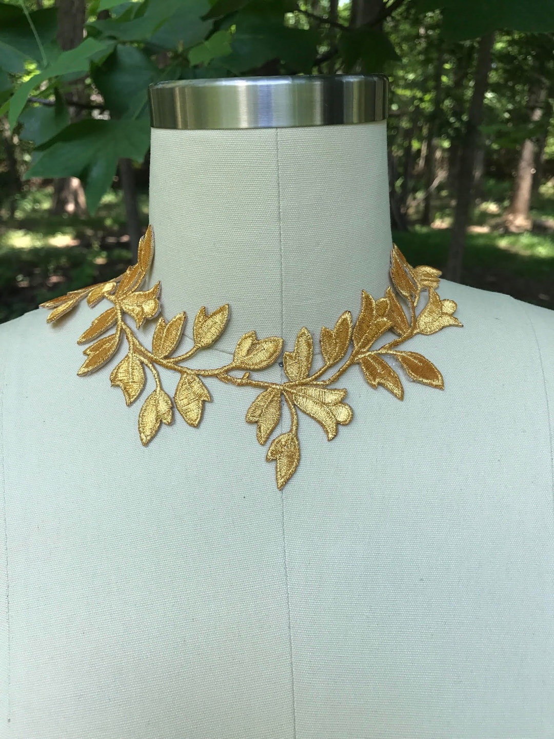 GOLD Iron on Leaves Lace Patch Applique for Wedding Gown, Dancing ...