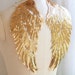 A171-c Large Gold Wing Appliqué Iron on Wings Pair Sequin - Etsy