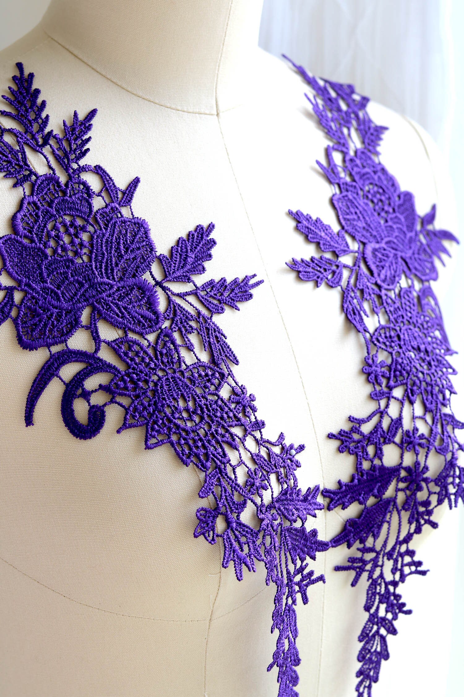 A121-d Royal Purple Venice Lace Applique for Dancing Costume | Etsy