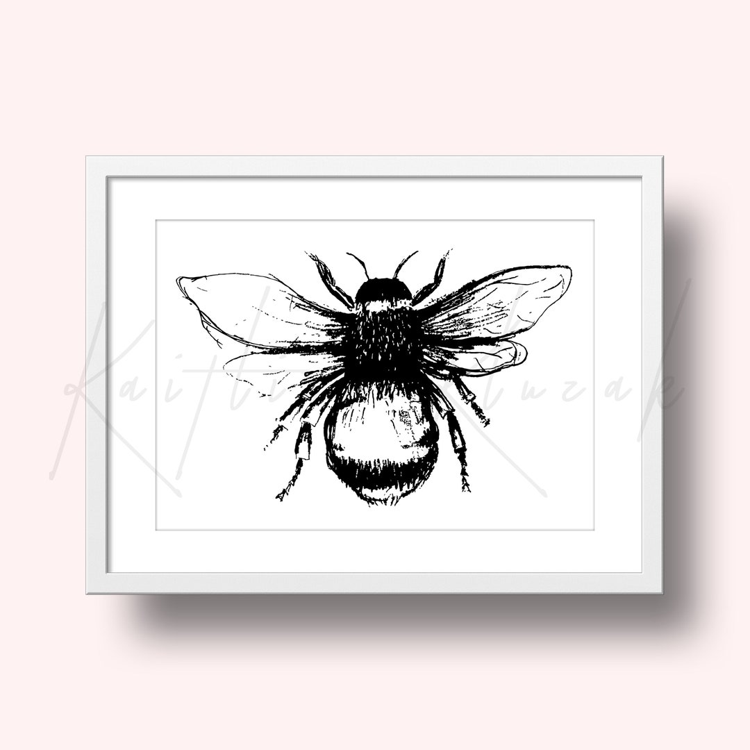 Bee Sketch Art Print - Etsy