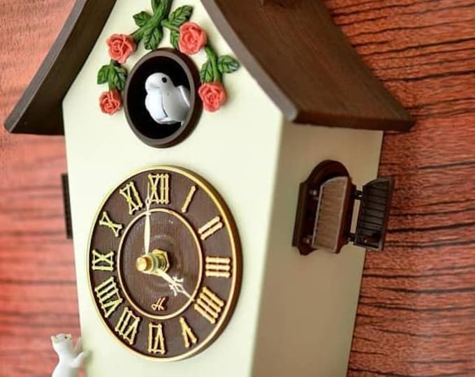 Christmas Gift,cuckoo Clock,modern Cuckoo Clock.brown With Red Cuckoo ...