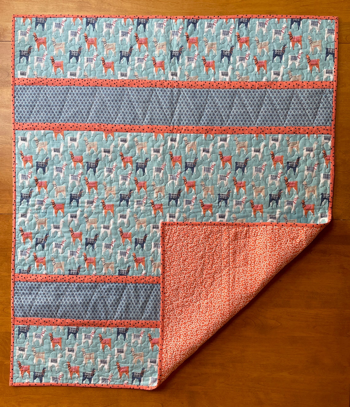 Llama Theme Baby Quilt - Handmade One of a Kind Baby Quilt or Throw ...